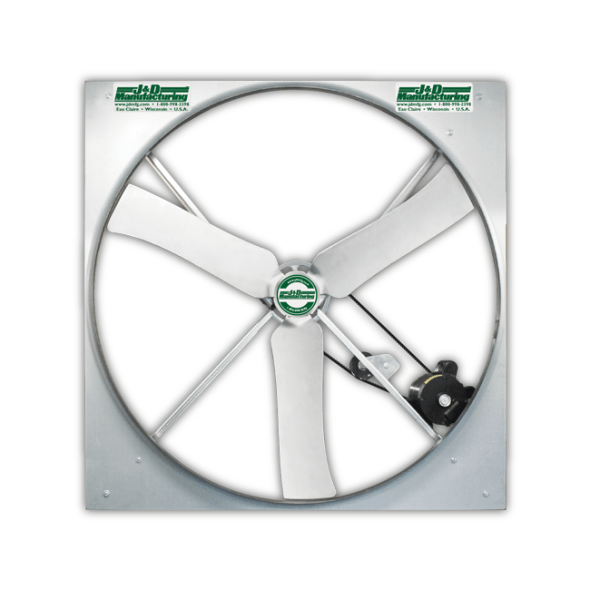 Panel Mount Fan Galvanized Prop 60 inch 34500 CFM 3 Phase Belt Drive ...