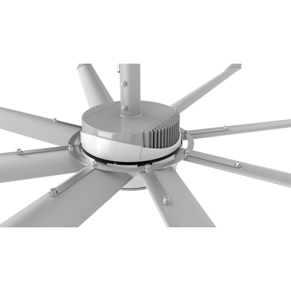 Big Ass Fans Essence 10 foot HVLS Ceiling Fan Kit w/ White Trim 2500 Sq ...