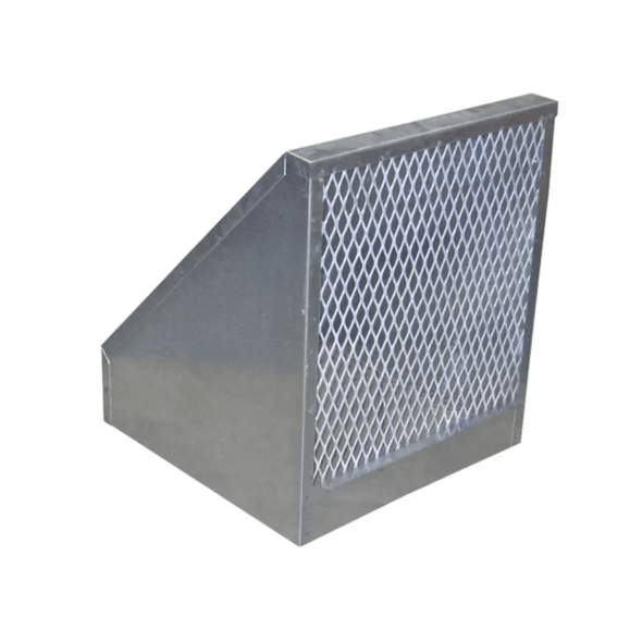 18" Galvanized Weather Hood w/ Birdscreen WHA18