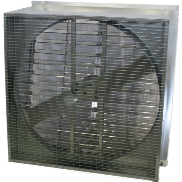Galvanized Shuttered Slantwall Exhaust Fan 48 inch 19100 CFM Direct ...