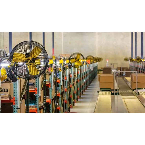 Aireye Black Directional Wall Mount Fan 24 inch w/ 18 ft Cord Variable ...