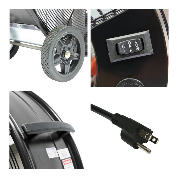 Maxx Air Pro Portable Barrel Fan 30 inch 2 Speed 5000 CFM Direct Drive ...