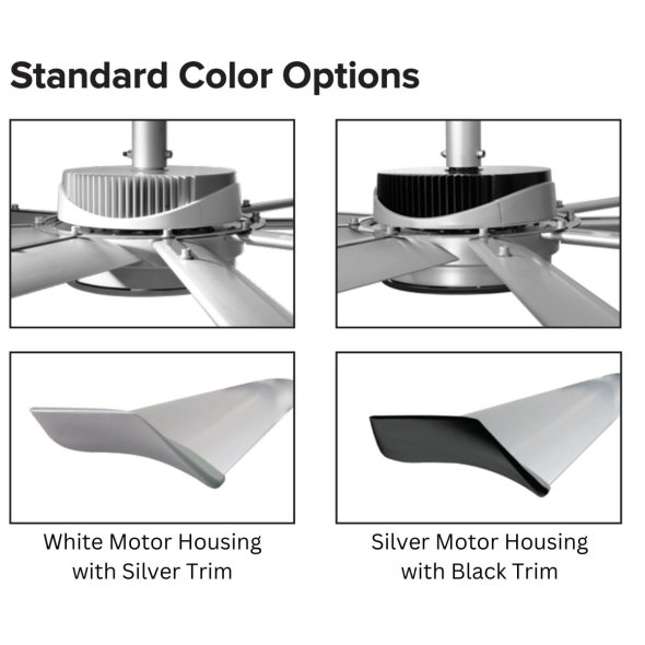 Big Ass Fans Essence 8 foot HVLS Ceiling Fan Kit w/ Black Trim 1600 Sq. Ft. Coverage F-ES2 ...