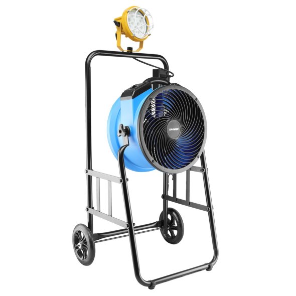 Warehouse/Dock/Trailer Cooling Fan Kit w/ LED Spotlight & Trolley 18 ...