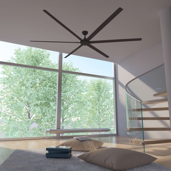 ZEPHYR HD - Heavy Duty Black 8 foot Ceiling Fan w/ Control 20000 CFM ...