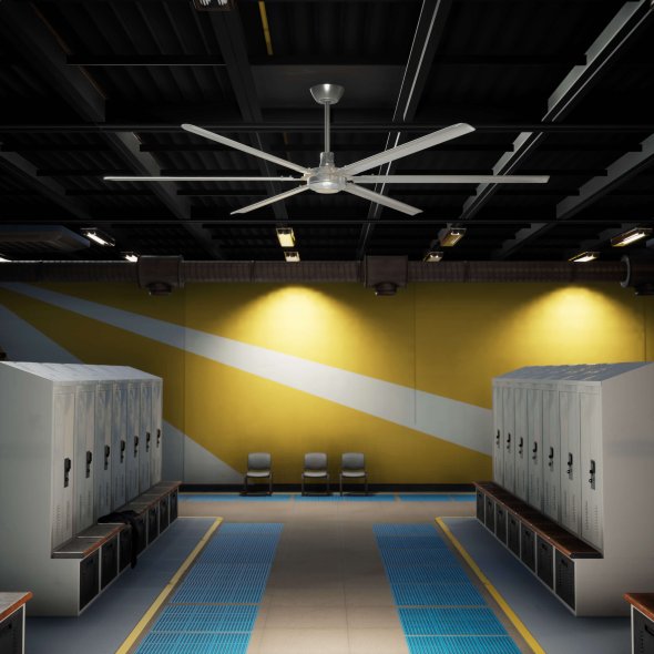 ZEPHYR HD - Heavy Duty Silver 8 foot Ceiling Fan w/ Control 20000 CFM ...