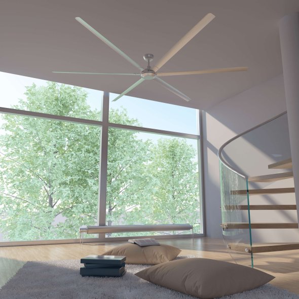ZEPHYR HD - Heavy Duty Silver 10 foot Ceiling Fan w/ Control 21000 CFM ...