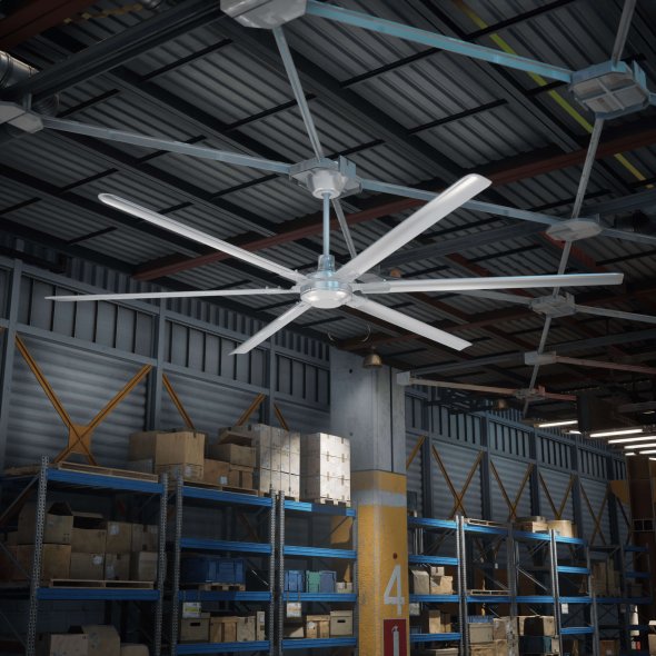 ZEPHYR HD - Heavy Duty Silver 10 foot Ceiling Fan w/ Control 21000 CFM ...