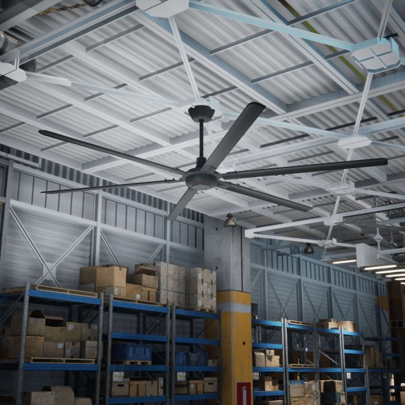 ZEPHYR HD - Heavy Duty Black 10 foot Ceiling Fan w/ Control 21000 CFM ...