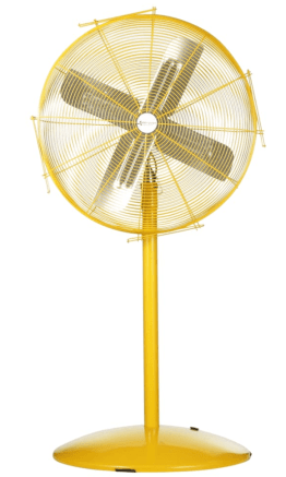 Heavy Duty Safety Yellow Pedestal Fan 24 inch 2 Speed w/ Drop Chain ...